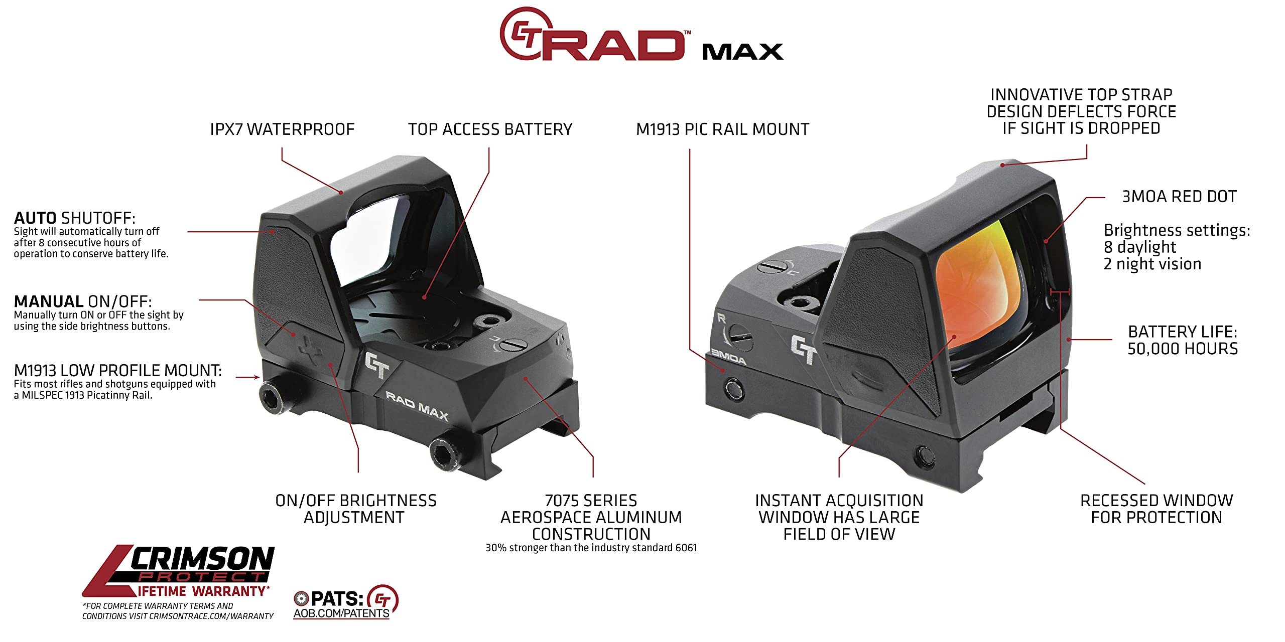 Crimson Trace RAD Max mira de rifle y escopeta réflex...B08Q38FDKS ...