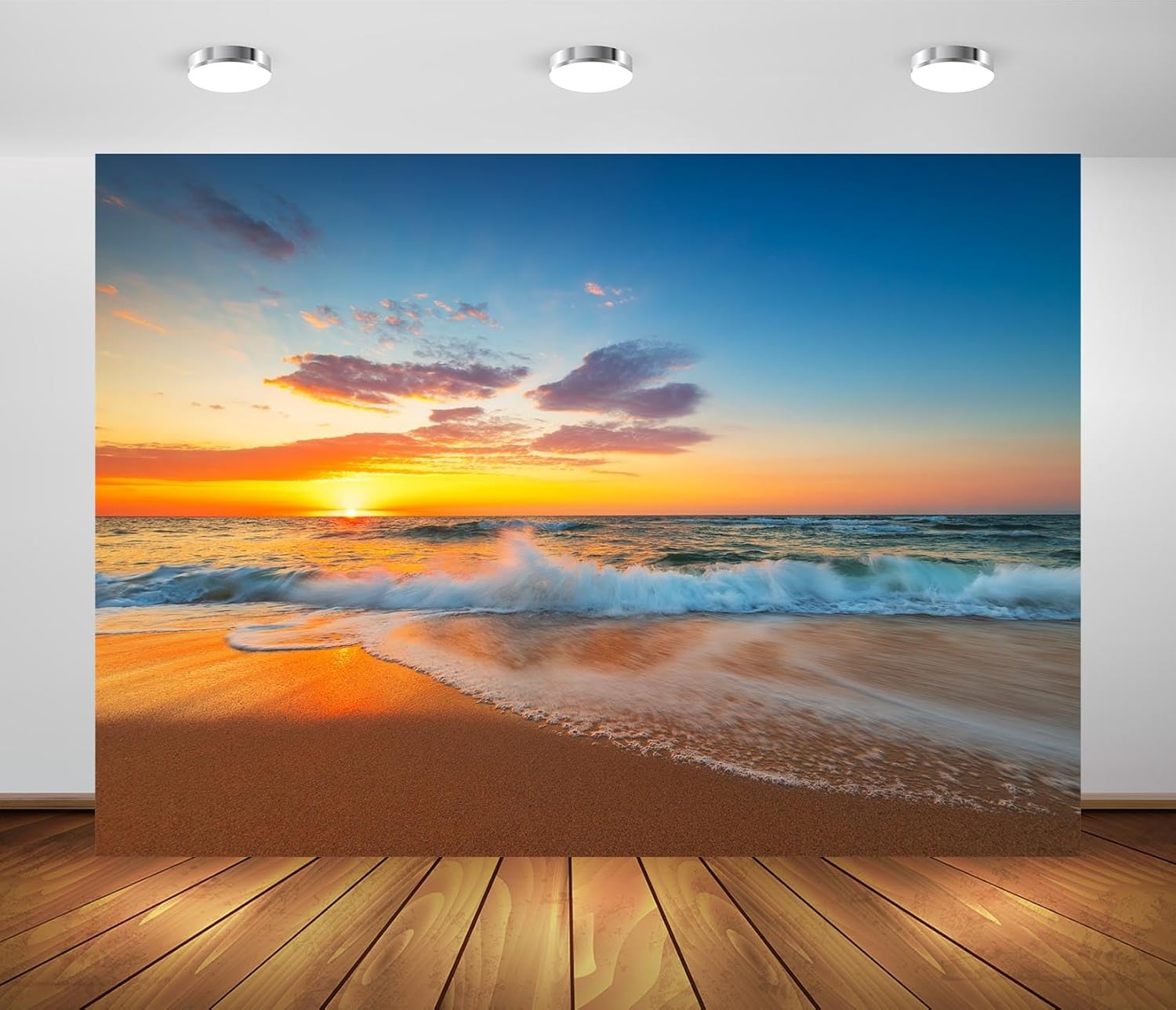 Amazon.com : BELECO 5x3 Fabric Tropical Beach Sunset Backdrop Ocean ...