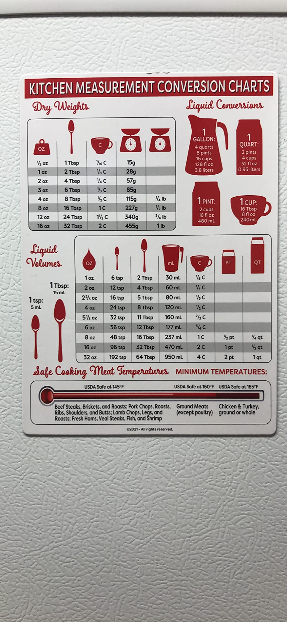 $1/mo - Finance Nash Kitchen Measuring Conversion Chart Magnet ...