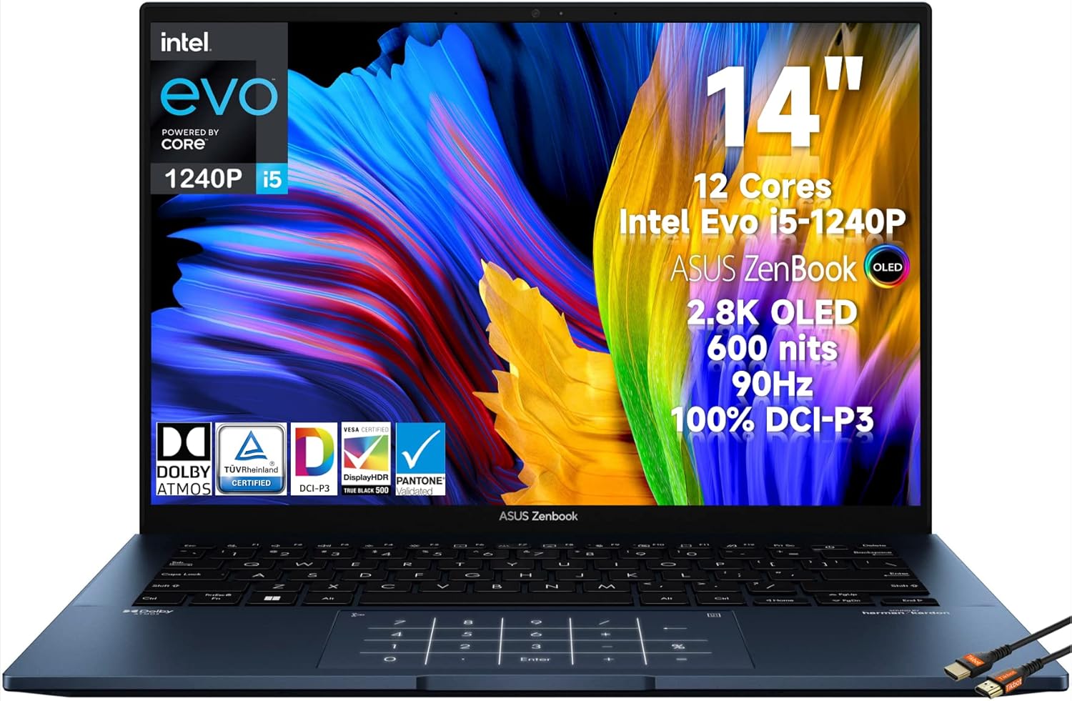Amazon.com: ASUS Zenbook 14" 2.8K OLED Laptop 12 Cores 12th Gen Intel ...