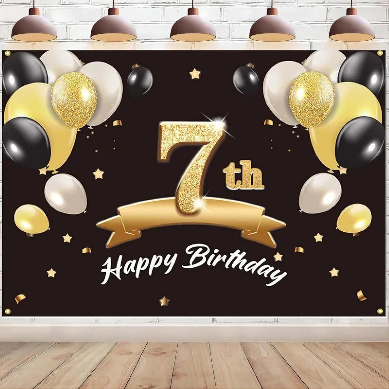 Amazon.com : Happy 7th Birthday Print Wall Decorations Backdrop Party ...