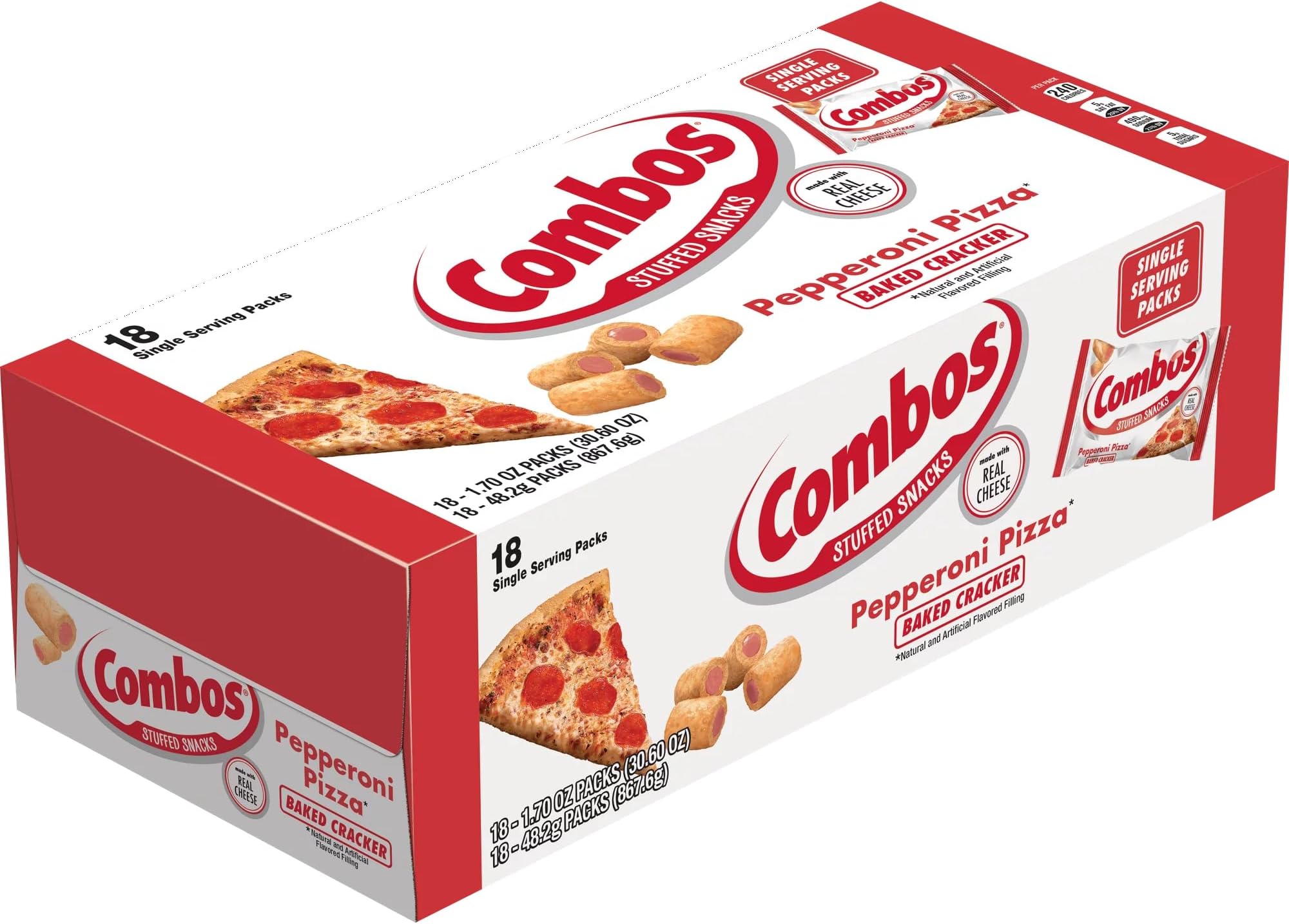 Amazon.com: COMBOS Pepperoni Pizza Cracker Baked Snacks 6.3-Ounce Bag