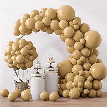 Amazon.com: RUBFAC 129pcs Light Brown Balloons Different Sizes 18 12 10 ...