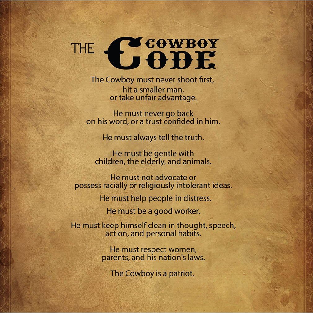 Amazon.com: Fastasticdeals The Cowboy Code Funny Western B Novelty ...