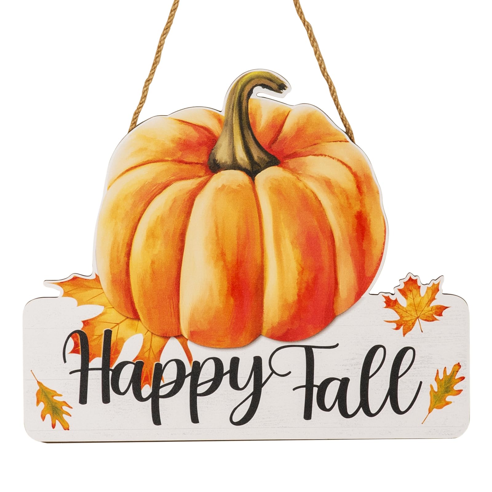 Amazon.com: Happy Fall Pumpkin Wooden Sign Decor Front Door Hanging ...