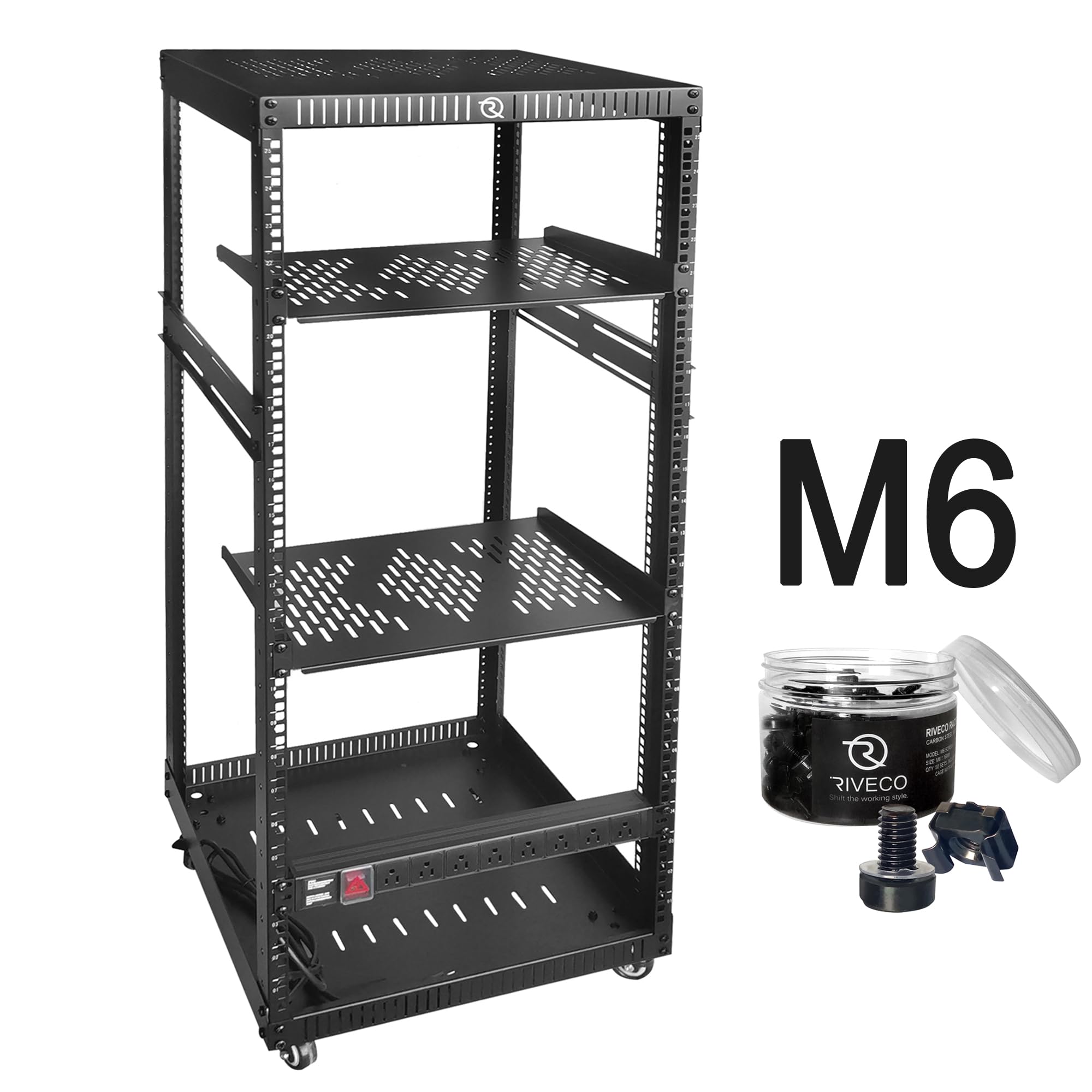 Amazon.com: RIVECO 25U Network Rack with Reinforced Top Cover 4 Post ...