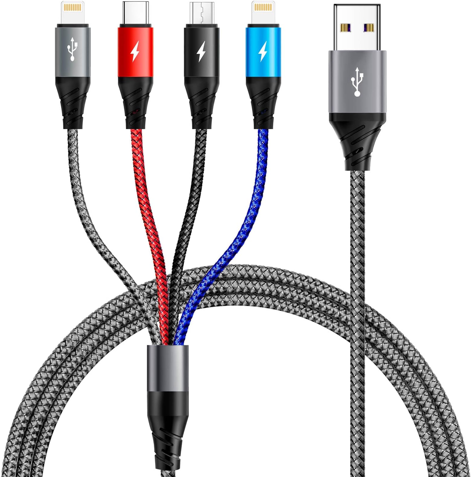 Amazon.com: Firsting Multi Charging Cable, (2 Pack 4FT) Multi USB ...