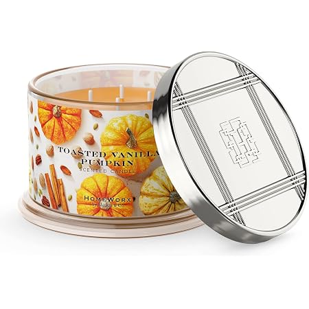 Amazon.com: Premium Scented 4-Wick Candle, Toasted Vanilla Pumpkin ...
