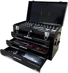 Amazon.com: 20" Portable 3 Drawer Steel Toolbox,Built in Tool Set,4 ...