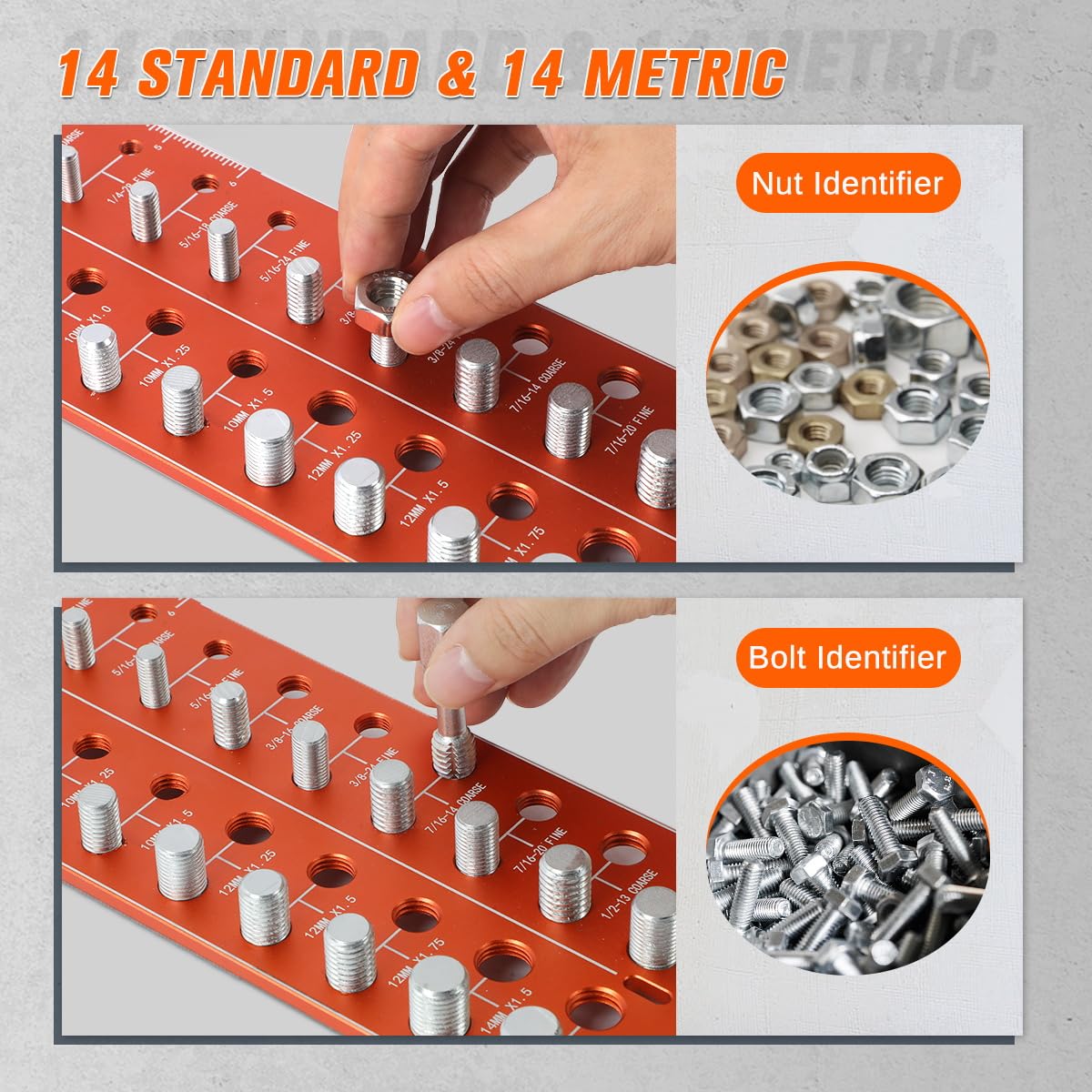 Snapklik.com : Thread Checker Standard And Metric, Nut And Bolt Thread ...