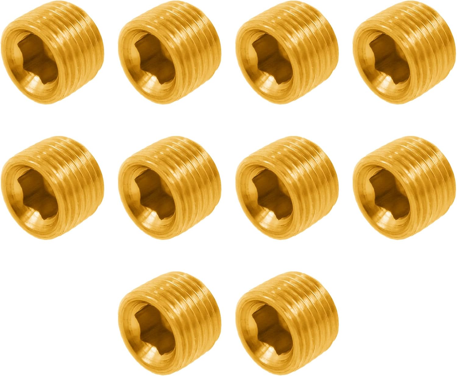 Amazon.com: Brass Pipe Fitting,Hex Countersunk Plug,SAFYY 1/8" NPT Plug ...