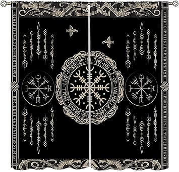 Amazon.com: Nordic Vikings Curtains,Vintage Tribe Norse Viking Mystic ...