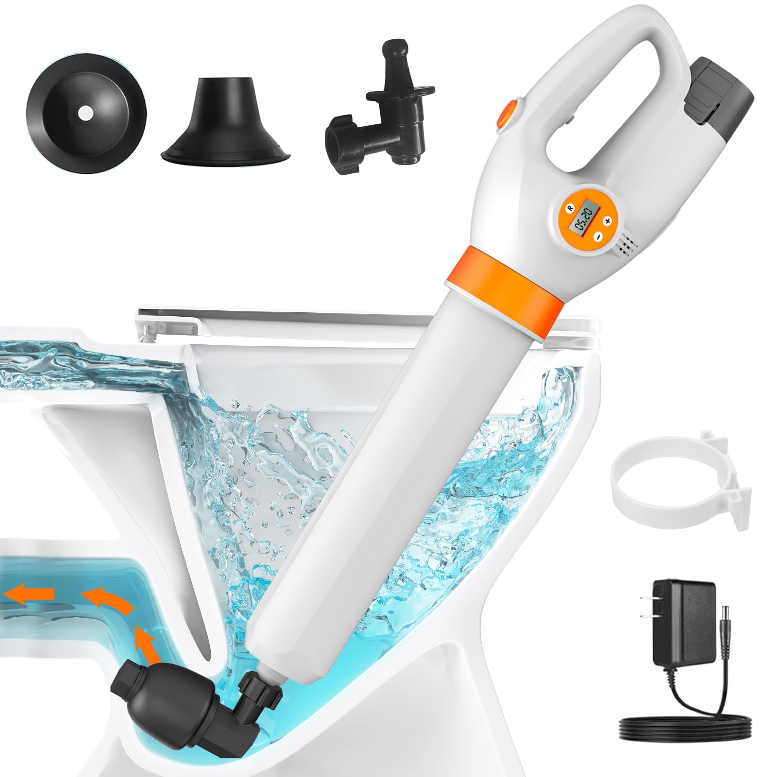 Snapklik.com : Matework Electric Toilet Plunger, High Pressure Plunge ...