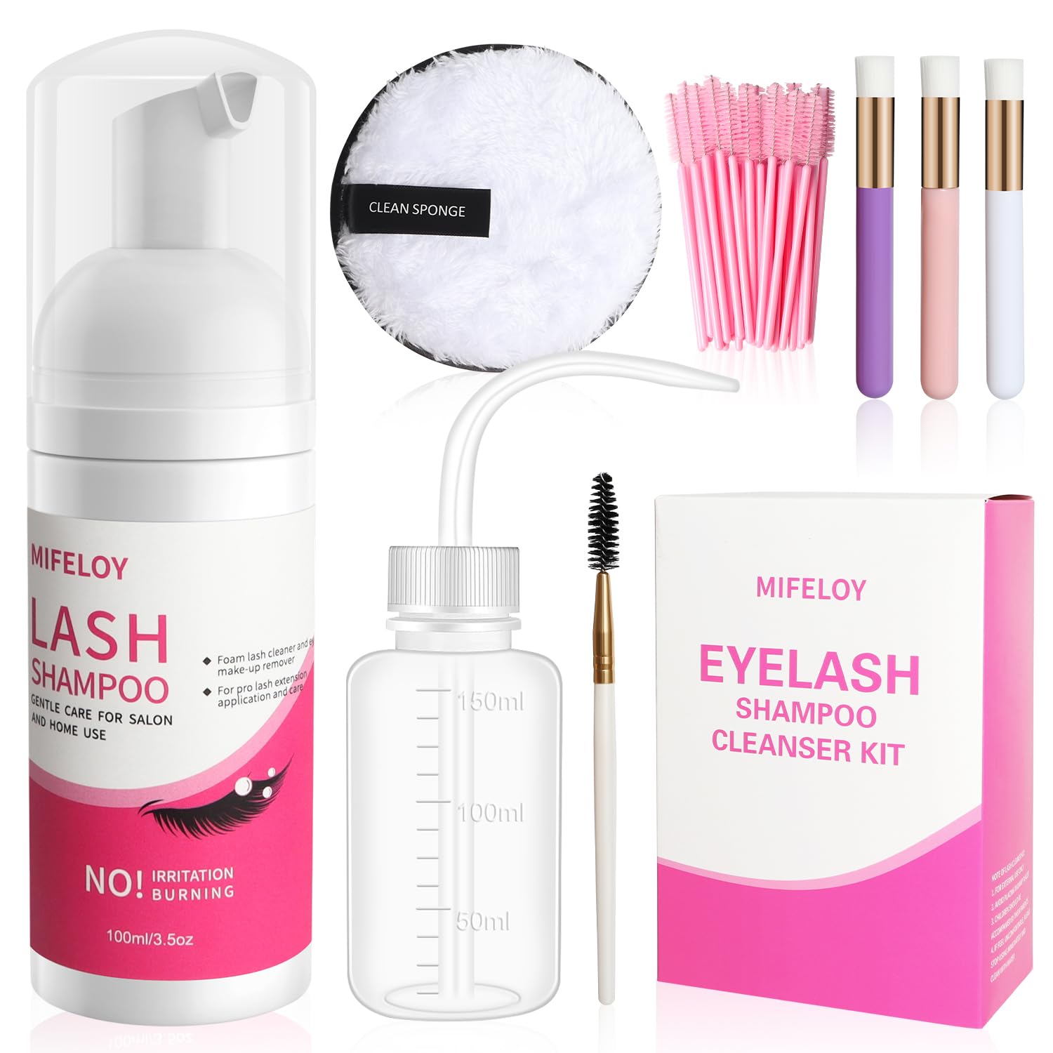 Amazon.com: Eyelash Shampoo Cleanser Kit, Eye Lash Extension Clean ...
