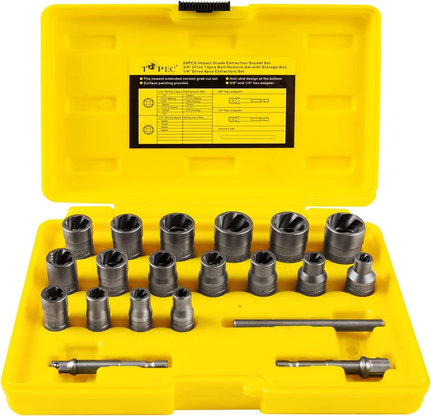 BGS 5269 | Twist Socket Set (Spiral Profile) / Screw Extractor | 12.5 ...