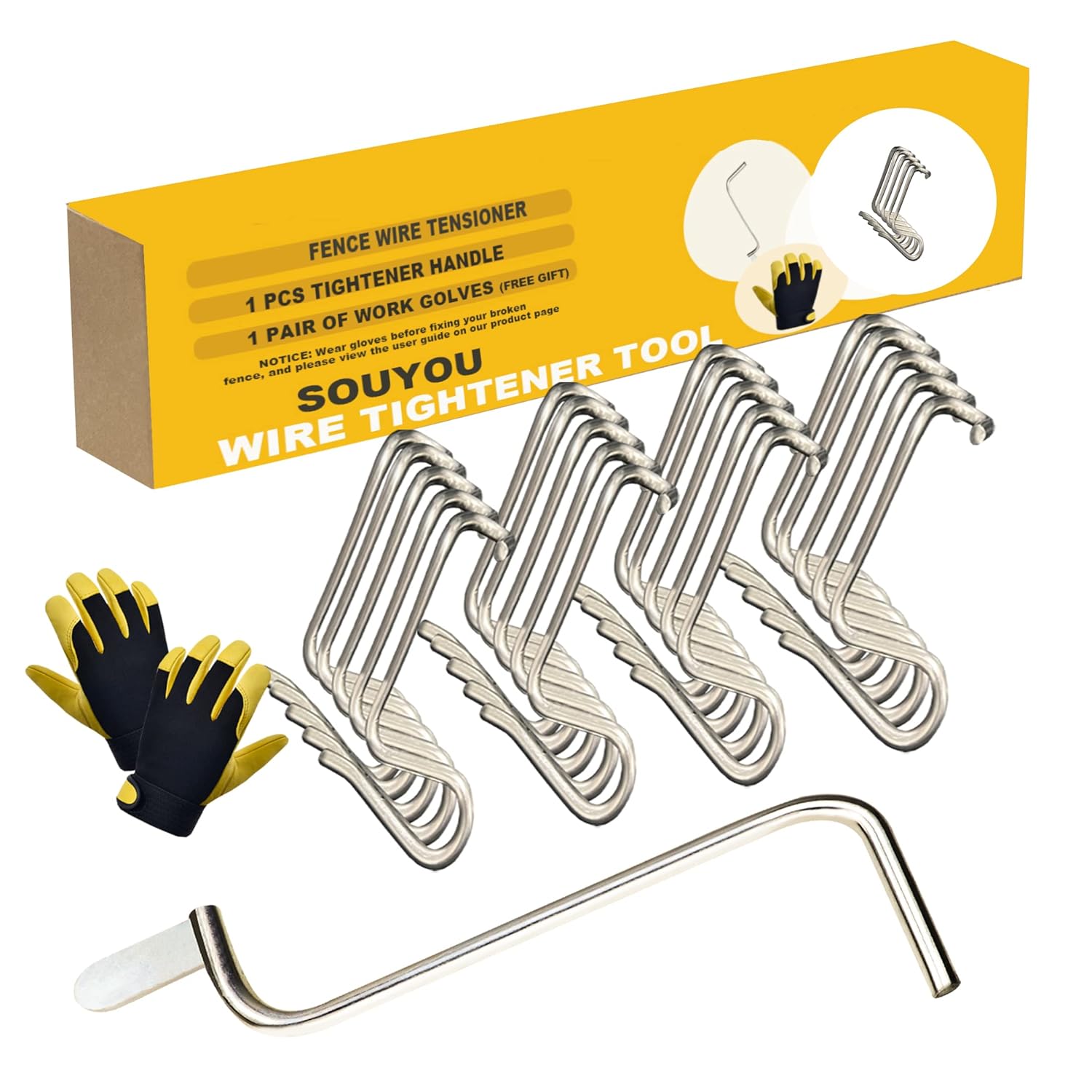 Amazon.com: Souyou 20PCS Fence Wire Tensioning Tool, Tightener Handle ...