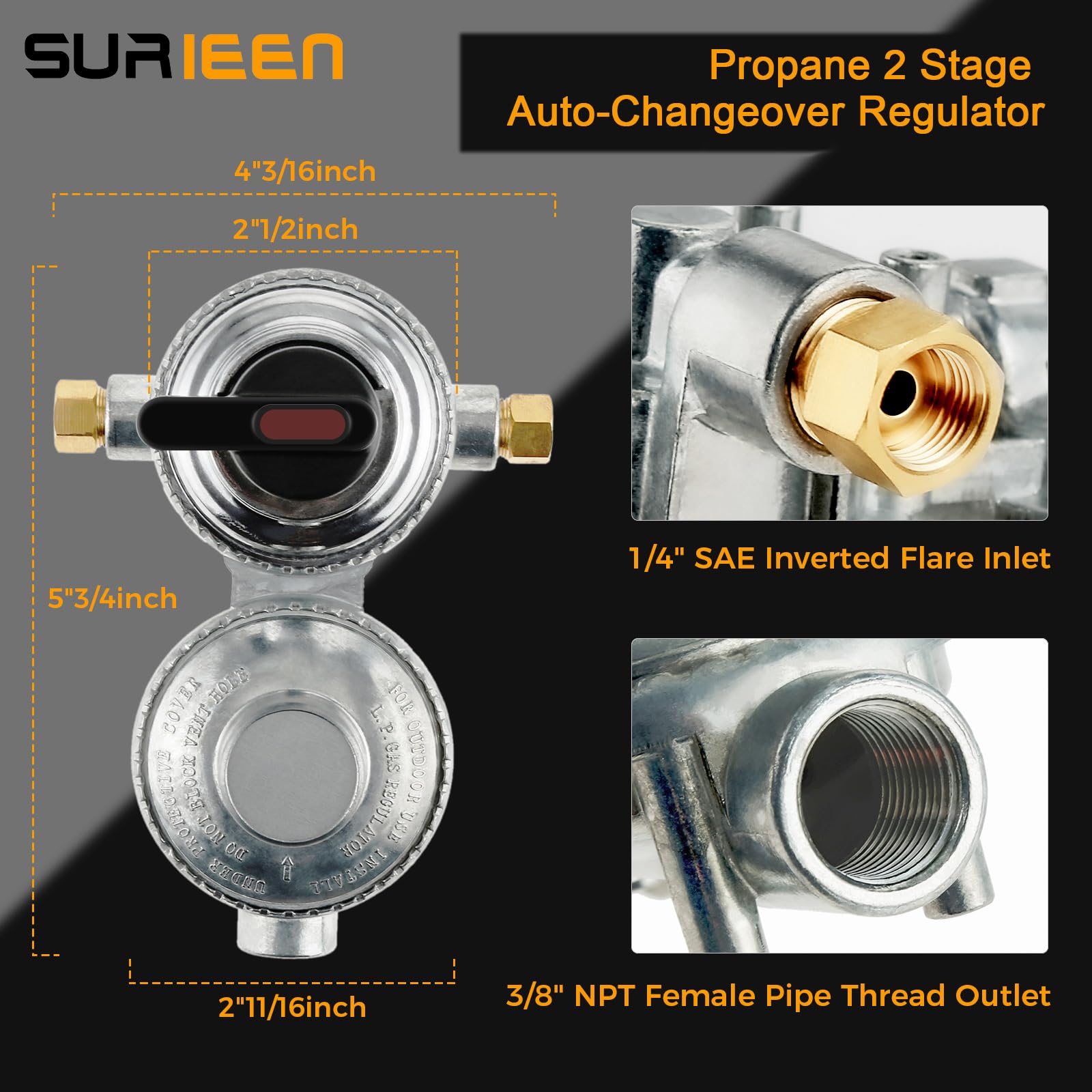 Snapklik.com : SURIEEN 2 Stage Automatic Changeover LP Propane Gas ...