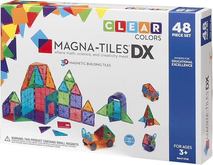 Amazon.com: MAGNA-TILES DX 48-Piece Magnetic Construction Set, The ...