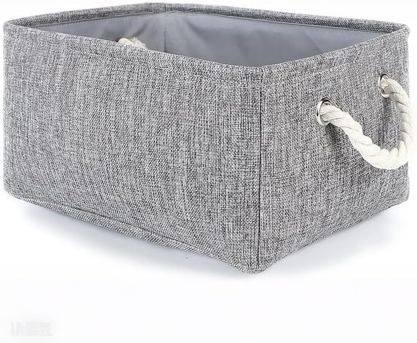 Skupro Storage Baskets for Shelves, Small Collapsible Linen Fabric Open ...