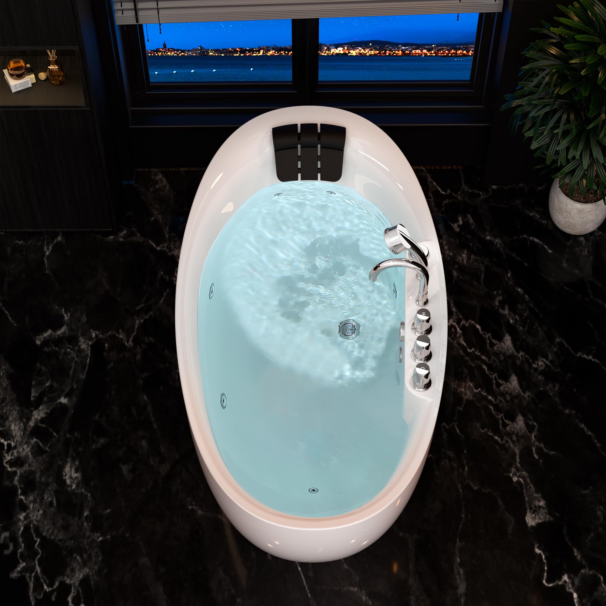 Empava 71 Inch Freestanding Whirlpool Tub - Stand Alone Jetted Bathtub ...