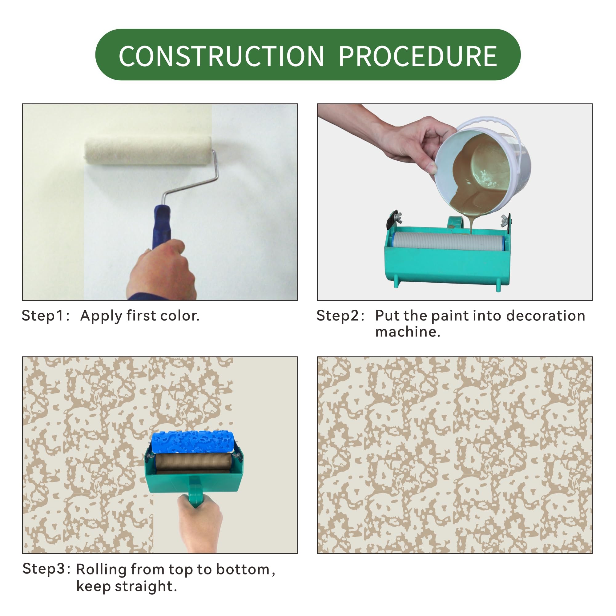 Wall Decoration Paint Painting Tools WIth 7" Rubber Roller Brush Tool ...
