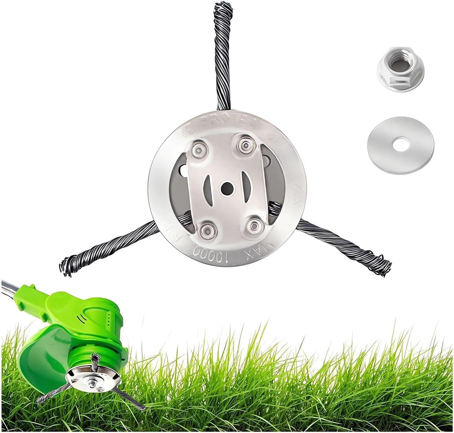 Amazon.com : 6 Inch Steel Wire Rotary Heavy Duty Weed Brush Cutter ...