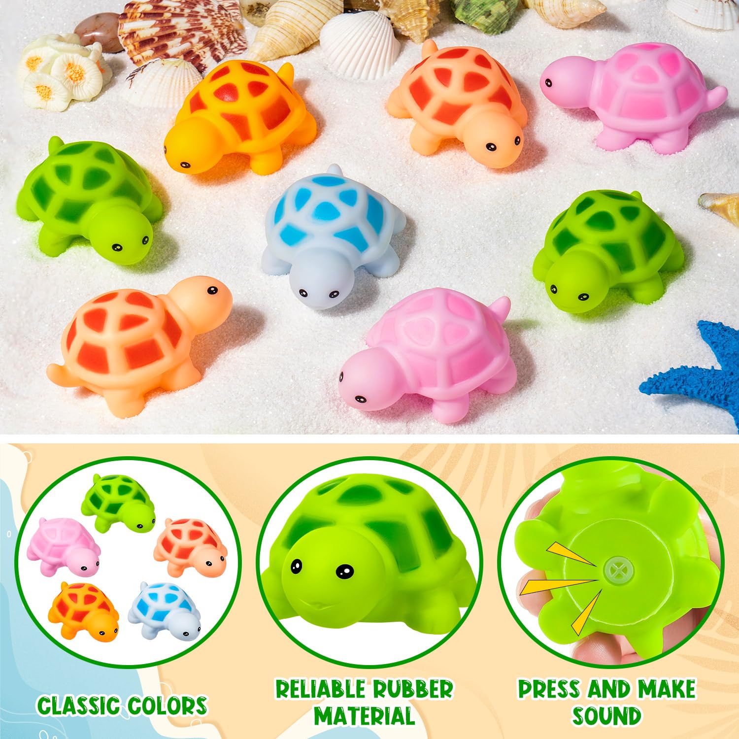 Snapklik.com : 25PCS Mini Rubber Turtle Green Floating Squeaky Sea ...