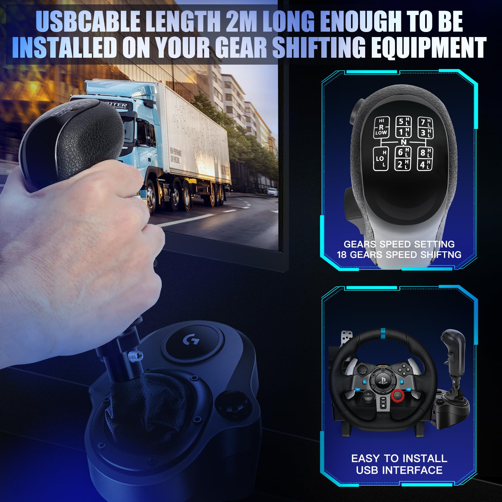 Snapklik.com : Maeysiph American Truck Simulator accessoriesUSB Shift Knob For ATSshifter,ETS2 ...