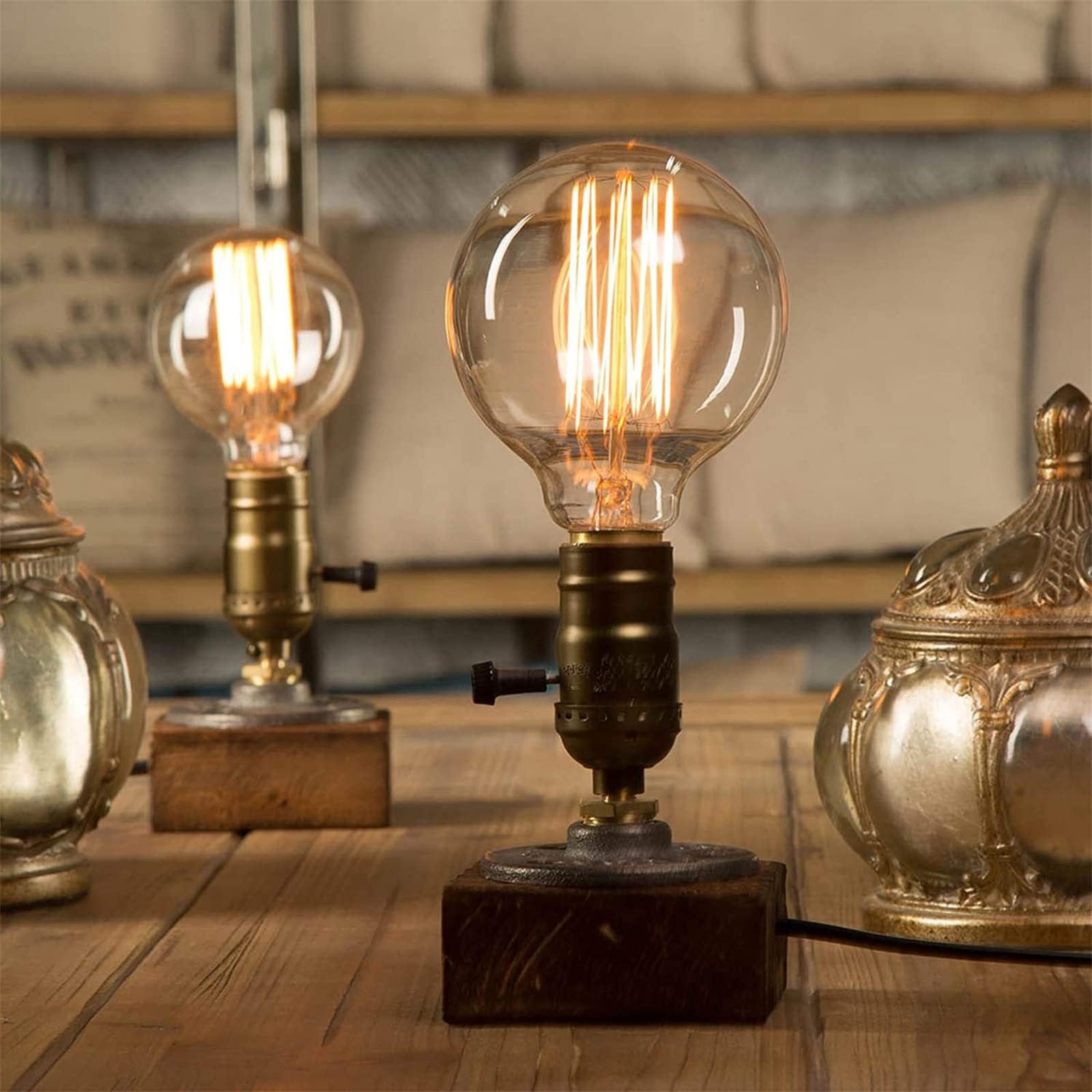 Bonlux Industrial Table Lamp Dimmable, Steampunk Desk Lamp, Vintage ...