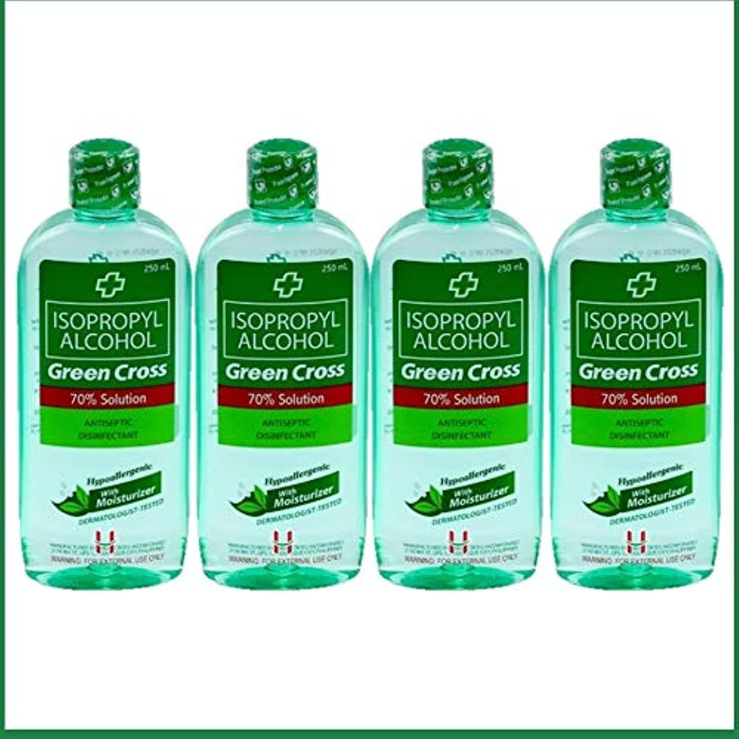 Green Cross Isopropyl Alcohol 70% W Moisturizer - 250ml (Pack of 4 ...