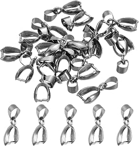 Amazon.com: PATIKIL Pendant Bail Clips, 20Pcs 7x20mm Metal Pendant ...