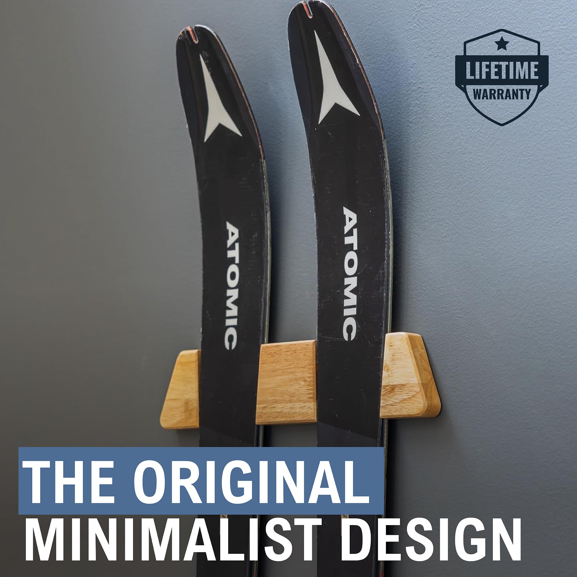 Snapklik.com : StoreYourBoard Horizontal Wood Ski Rack Wall Mount Heavy ...