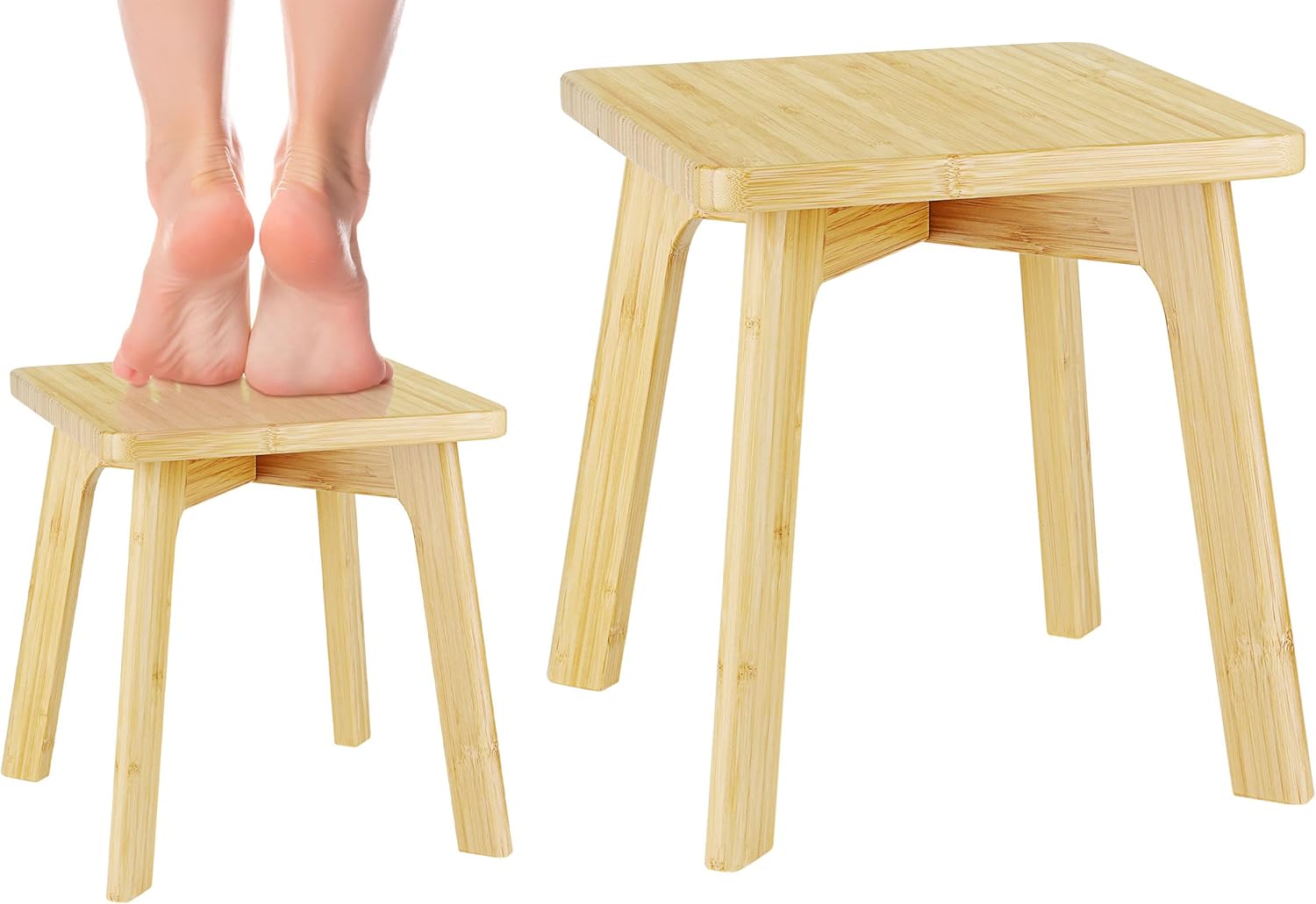 Amazon.com: Bamboo Wood Step Stools for Kids Adults - Small Step Stool ...