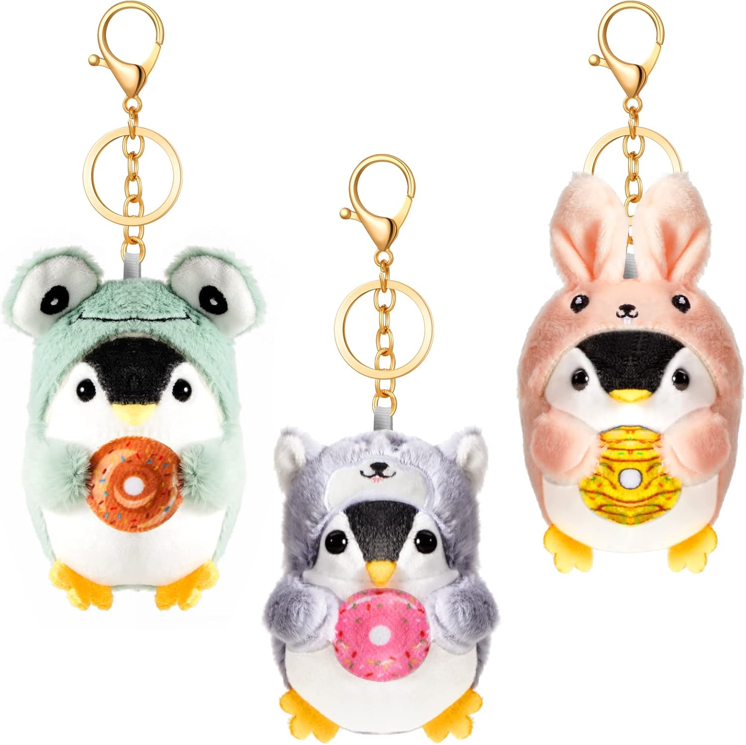 Amazon.com: Kigeli 3 Pcs Cute Stuffed Penguin Keychain Plush Keychain ...