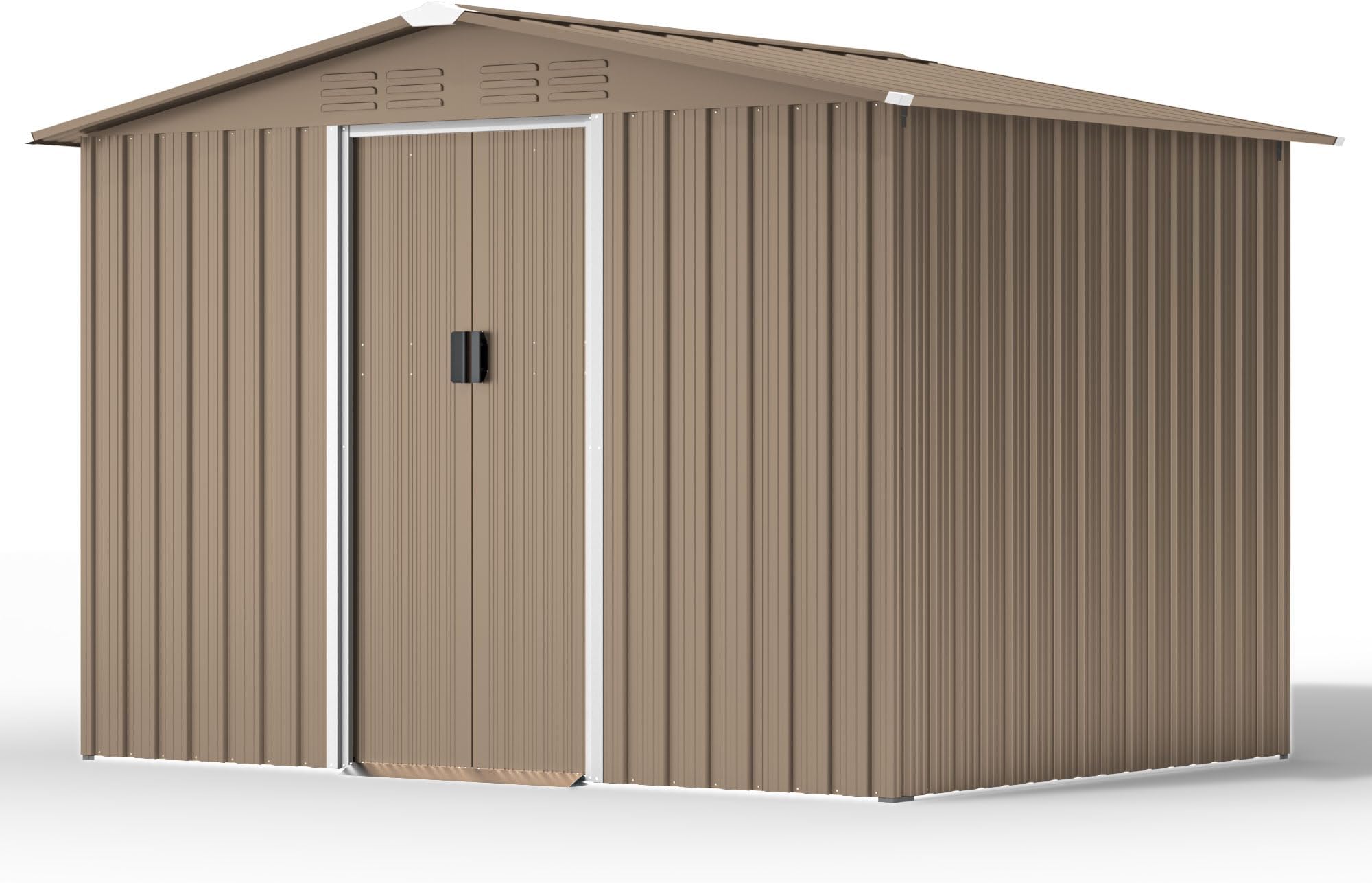 Amazon.com : Polar Aurora 8 x 12 FT Outdoor Storage Shed, Metal Garden ...