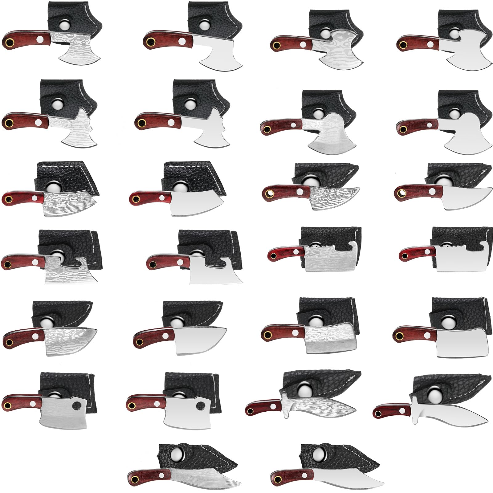 Amazon.com: Sureio 26 Pcs Mini Knife Set Damascus Pattern Chef Knife ...