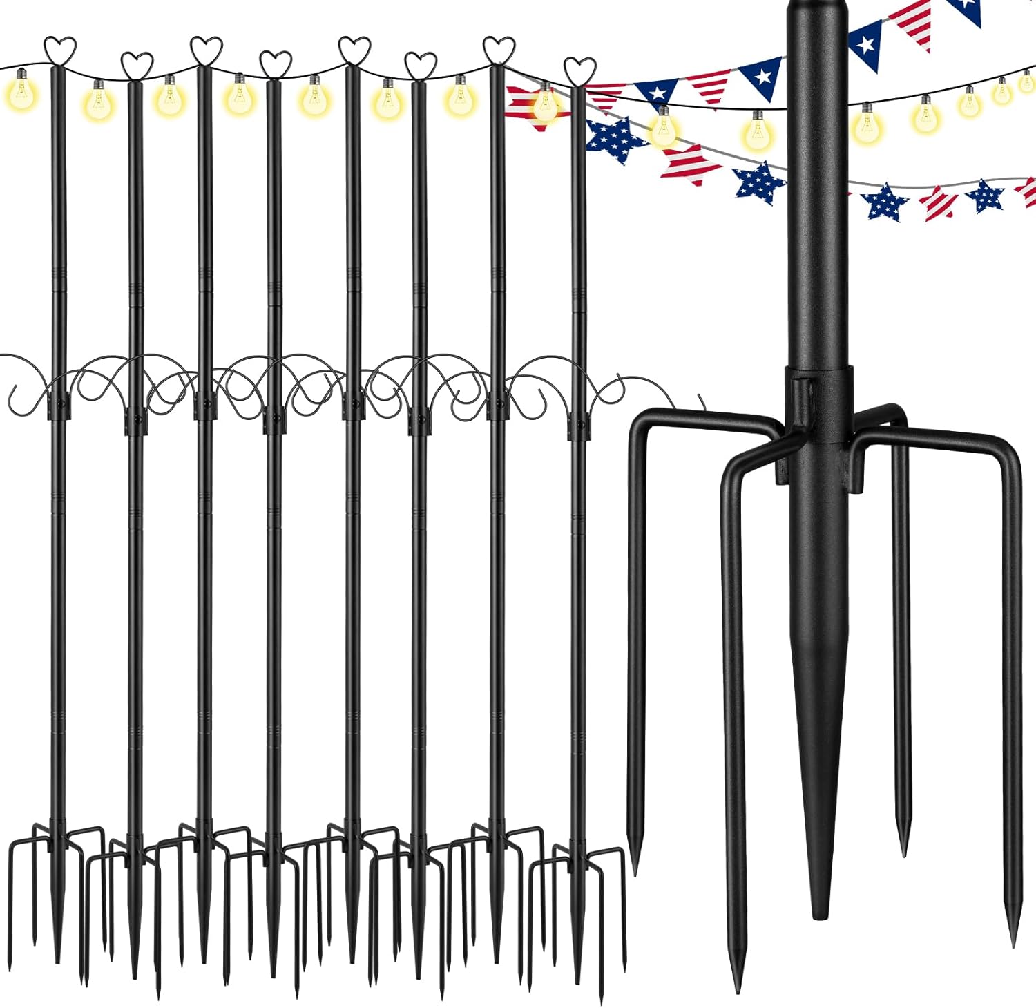 Hicarer 10ft Wedding String Light Poles for Outdoor Outside, Waterproof ...