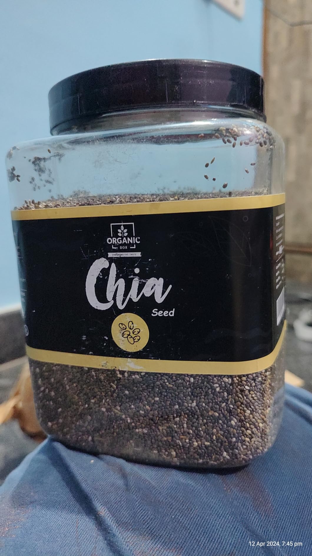 Organic Box Raw Chia Seeds For Eating 1kg (Jar Pack) Healthy Snack For ...