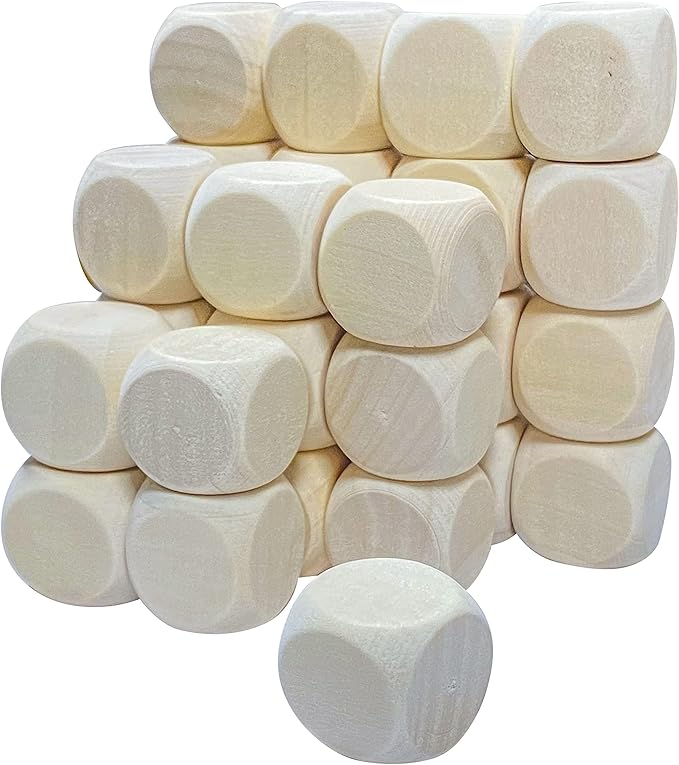 Amazon.com: 100 Pack Wooden Dice Unfinished Wood Cube Small Blank ...