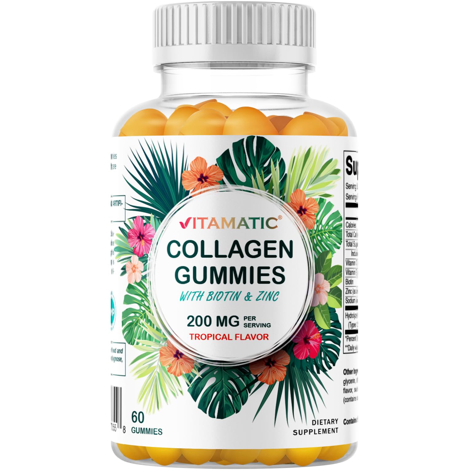 Amazon.com: Vitamatic Hydrolyzed Collagen Gummies with Vitamin C, Zinc ...