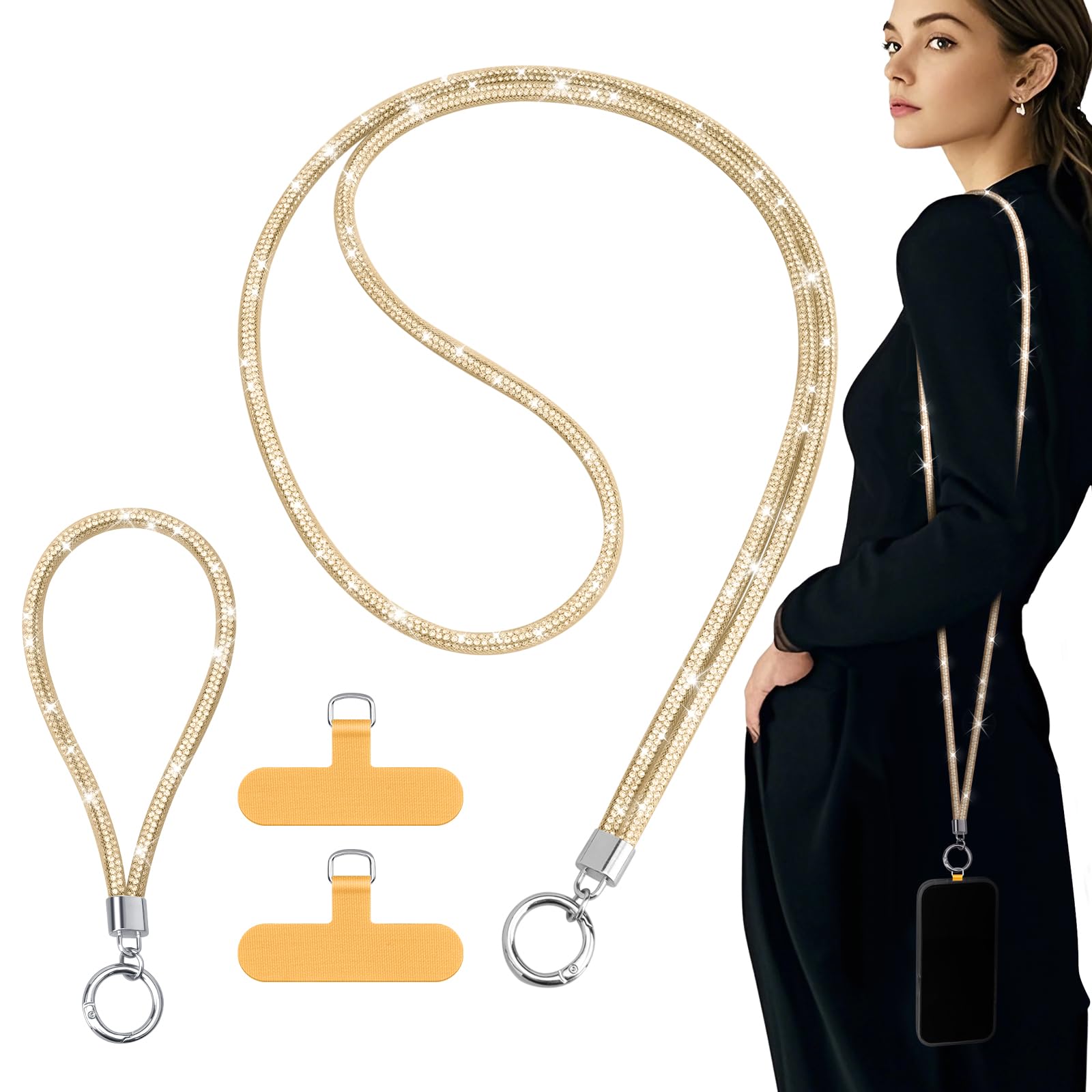 Amazon.com: TiMOVO Universal Phone Lanyard Crossbody, Rhinestone Cell ...