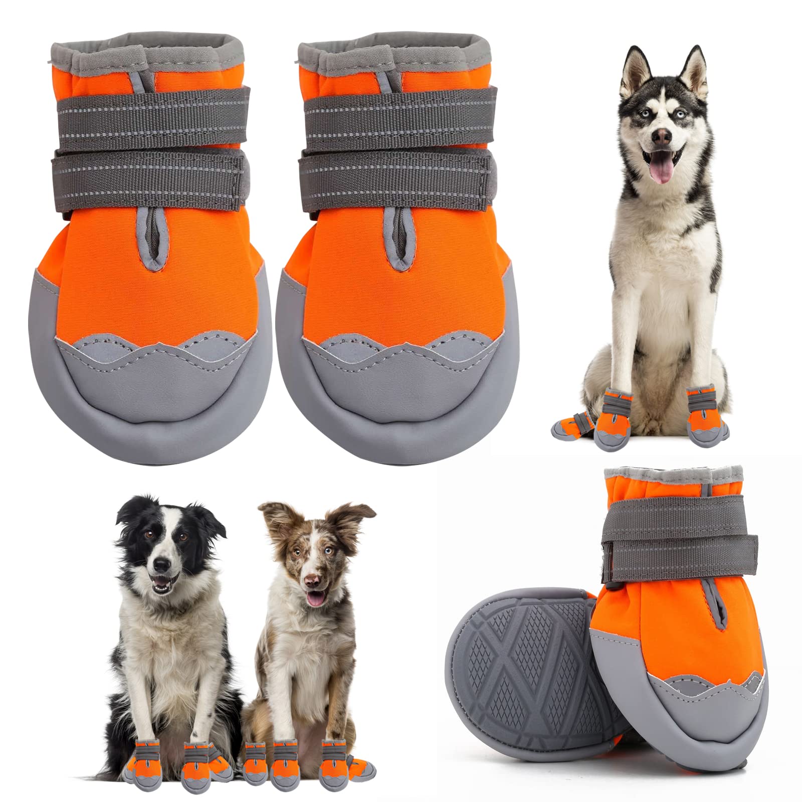 Amazon.com : Dog Boots, Medium and Large Dog Boots and paw Guards ...