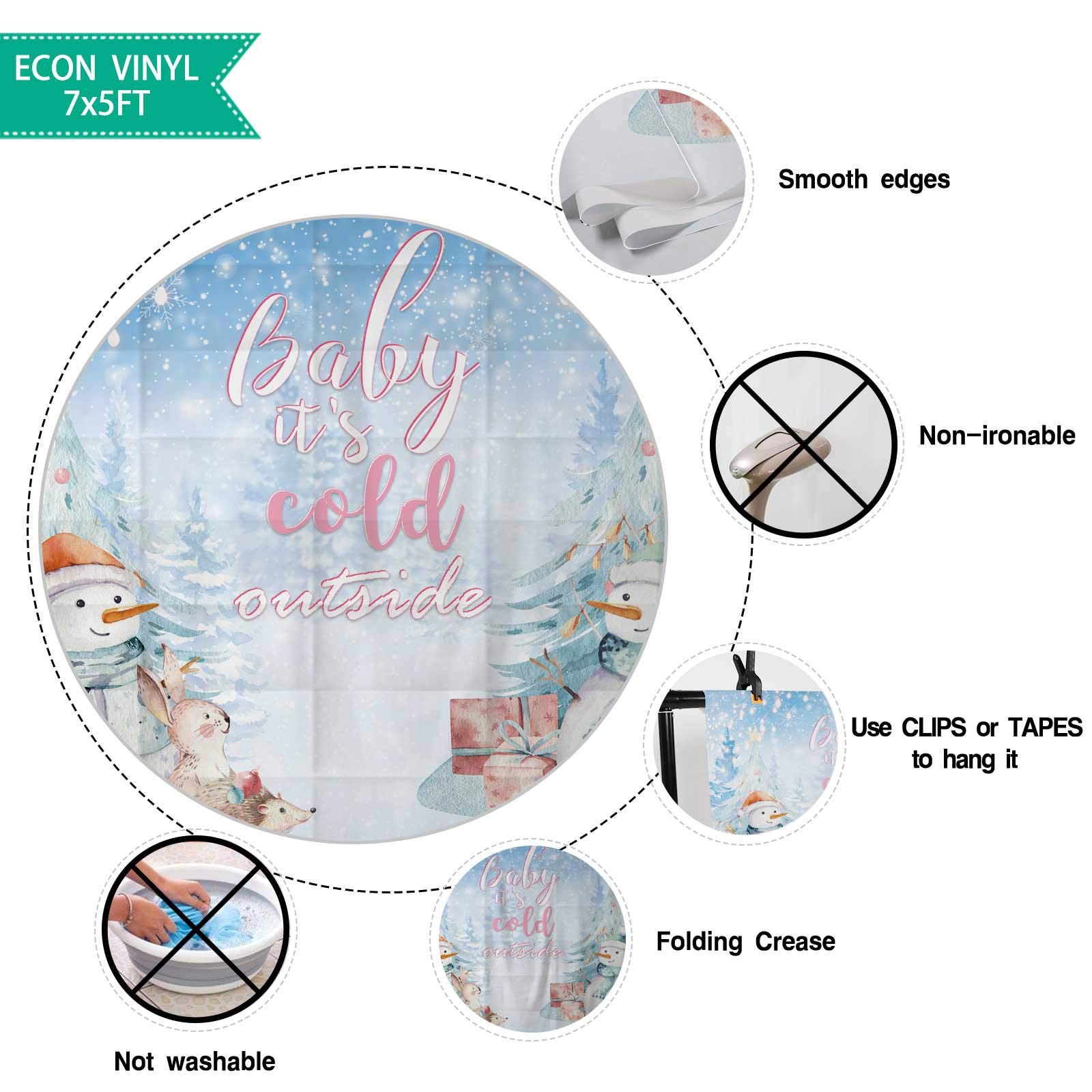 Buy Allenjoy 7x5ft Baby It's Cold Outside Backdrop Winter Wonderland ...