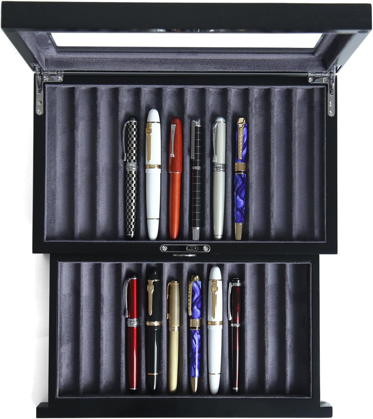 Amazon.com: 4Less Co 30 Pen Wood Display Case Holder Storage Collector ...