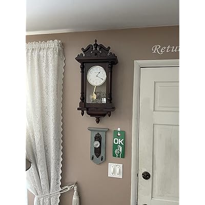 Buy Olden Days Wall Clock with Real Wood, 4 Chime Options, Swinging ...