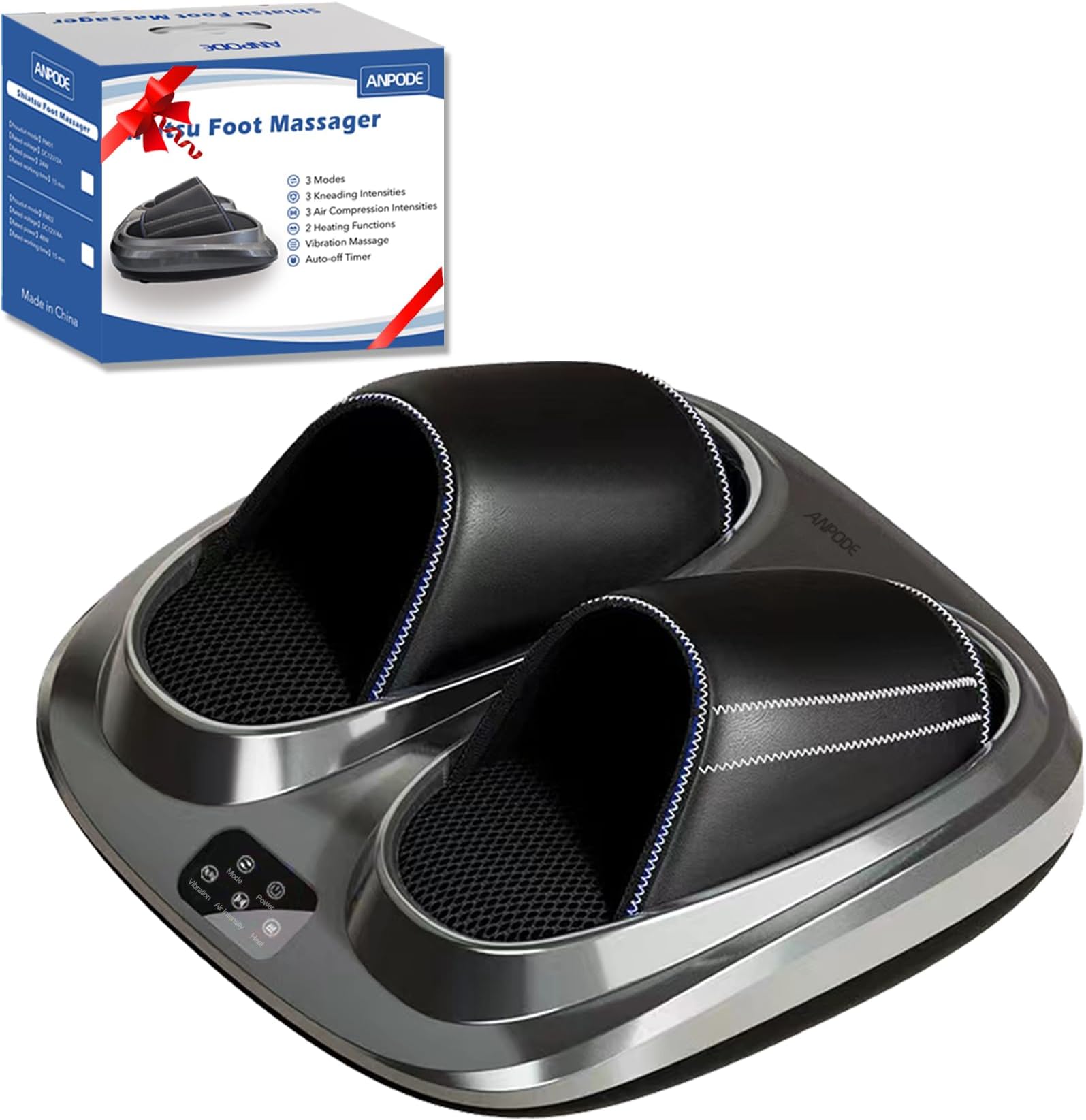 Amazon.com: ANPODE Shiatsu Foot Massager Machine with Heat Vibration ...
