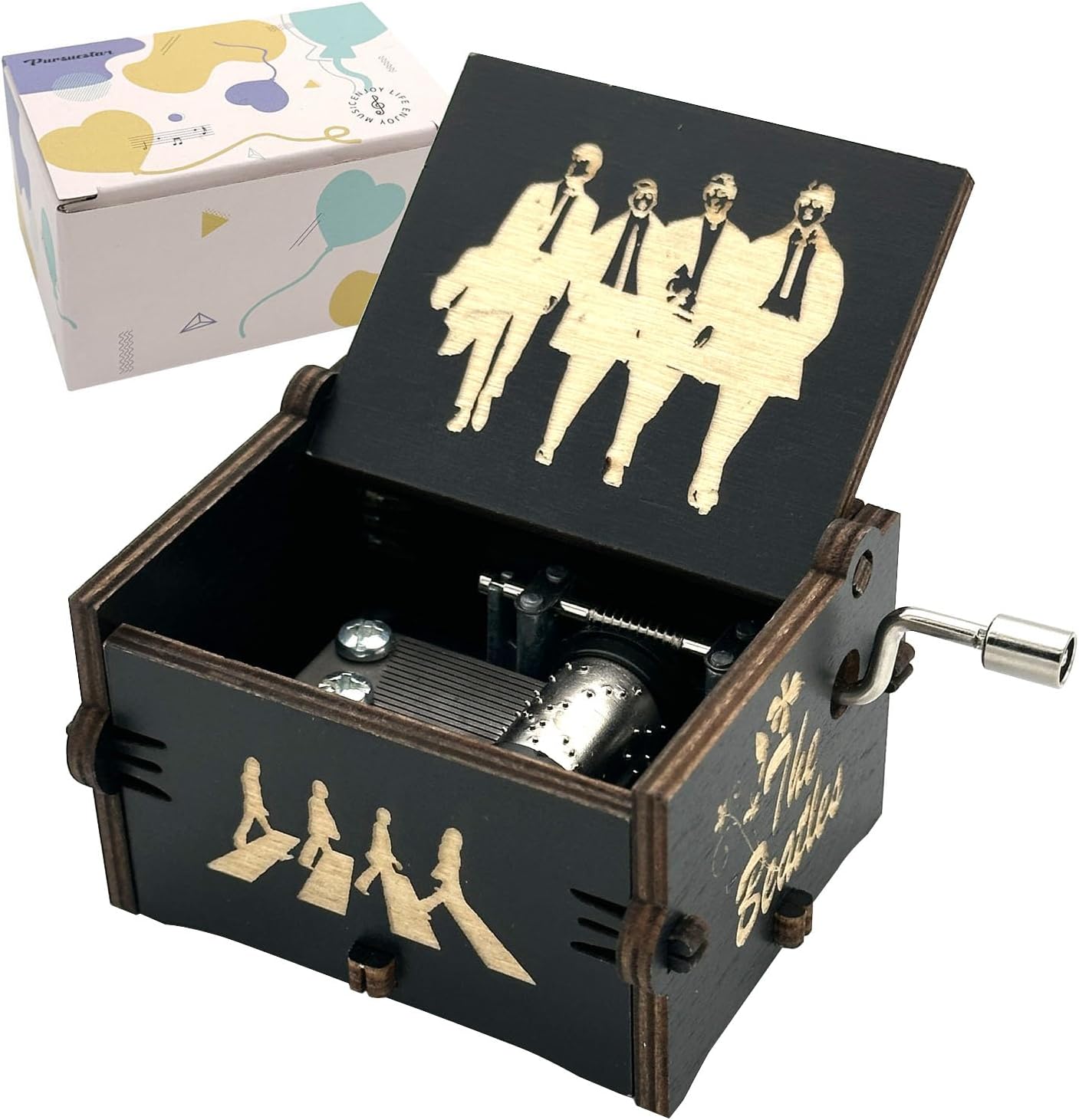 Amazon.com: ukebobo Wooden Music Box Let It Be Music Box – 1 Set(Black ...