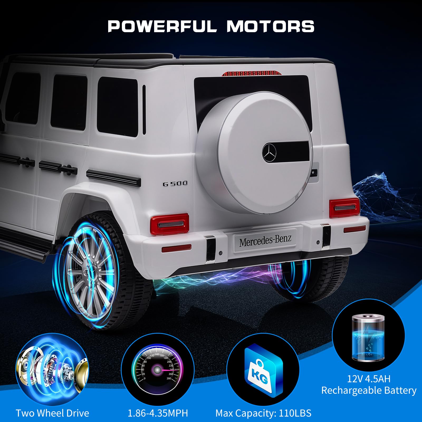 Hetoy 12V Kids Ride On Car, Licensed Mercedes-Benz G500 Electric ...