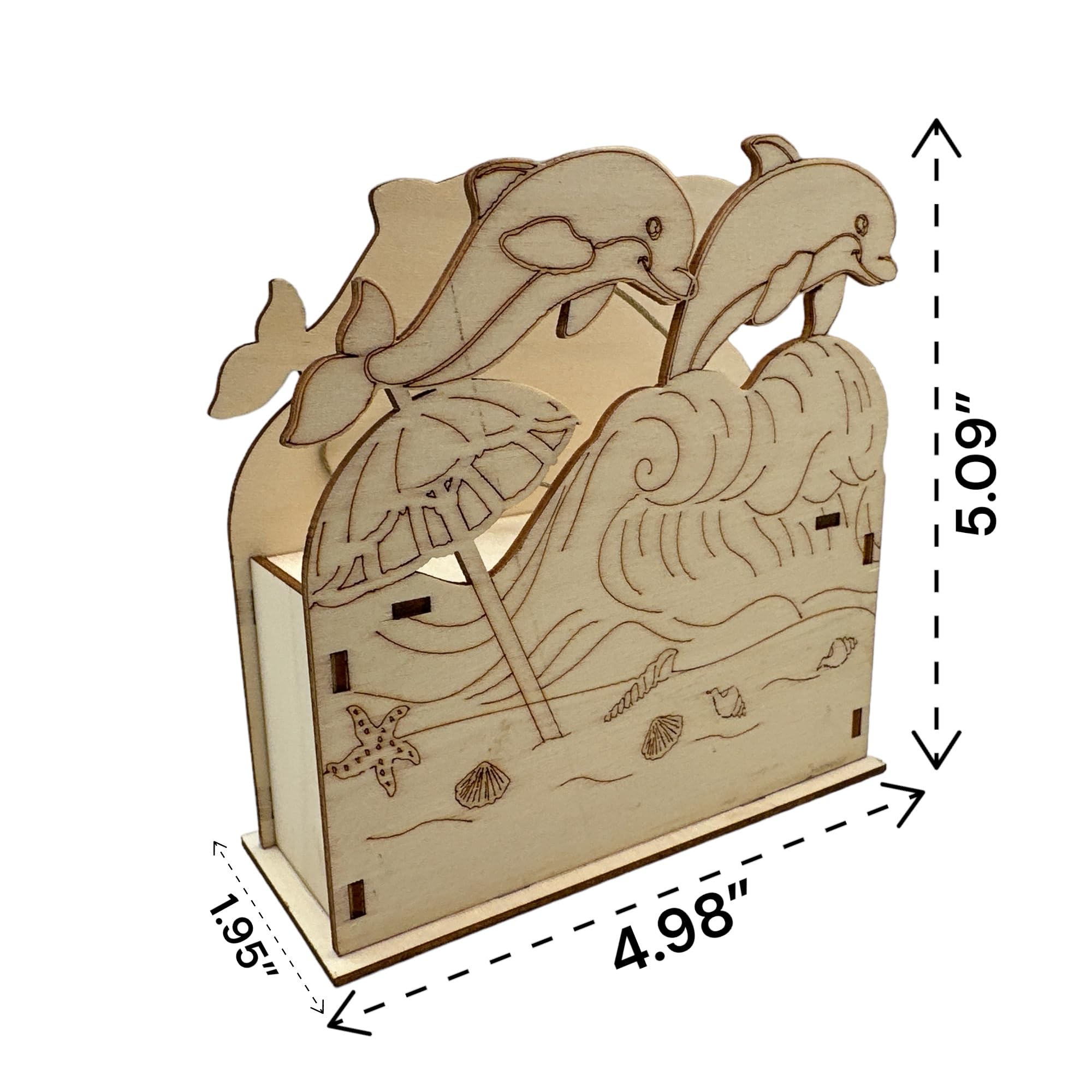 Snapklik.com : Oojami Wooden Dolphin Beach Crafting Kit: 12 DIY ...