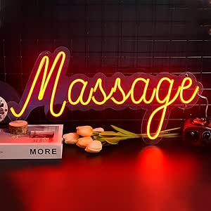Amazon.com : KANAYA 23inch Massage Neon Sign, Red Massage Therapy LED ...